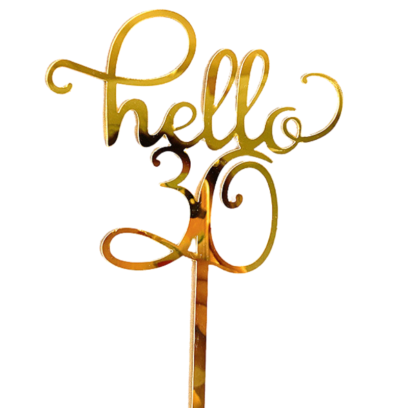 Hello 30 Cake Topper – 1st – Cocodrip - Tårta & Baktillbehör