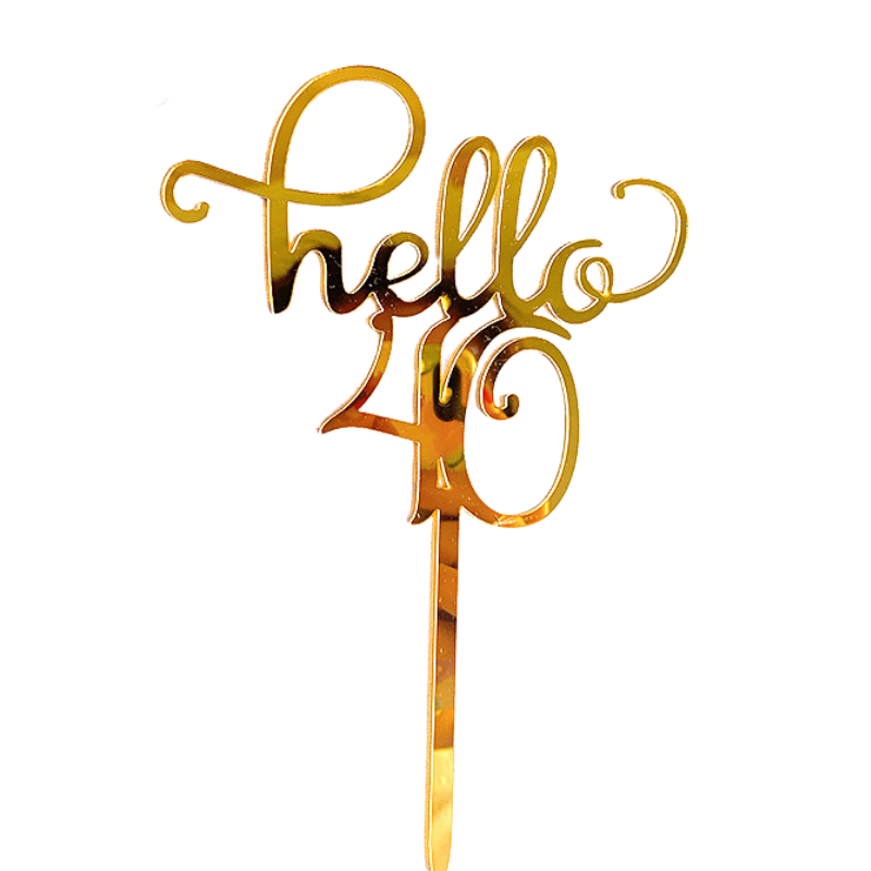 Hello 40 Cake Topper – 1st – Cocodrip - Tårta & Baktillbehör