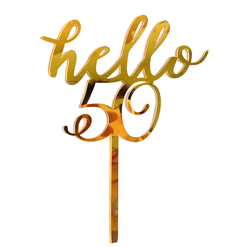 Hello 50 Cake Topper – 1st – Cocodrip - Tårta & Baktillbehör