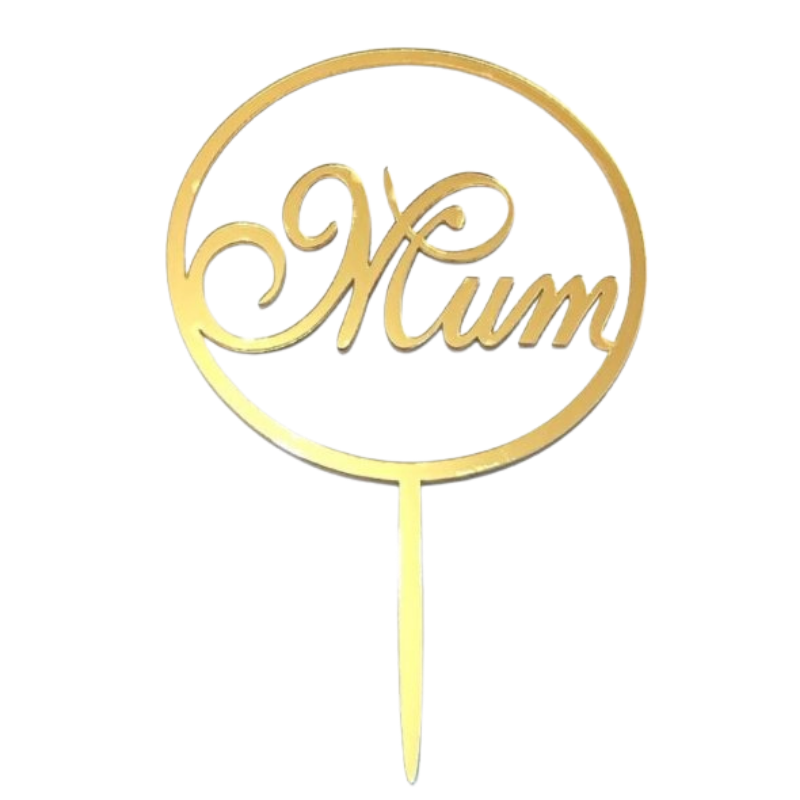 Mum Cake Topper Guld - 1 st – Cocodrip - Tårta & Baktillbehör
